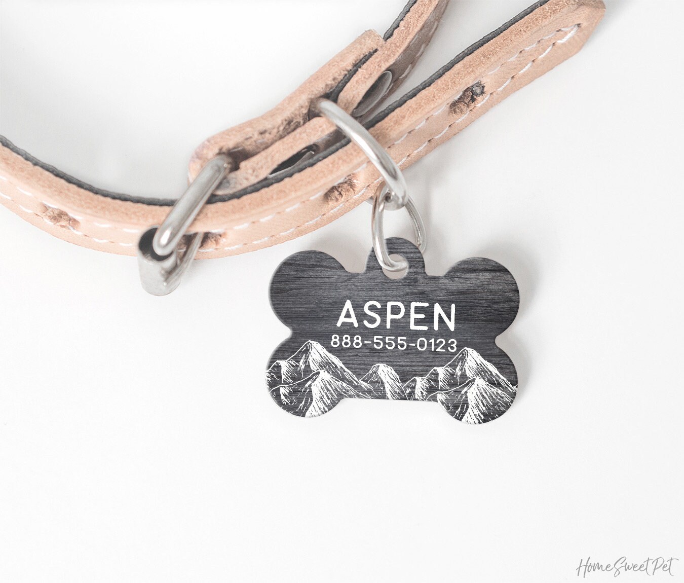 Mountains Dog Tag for Dogs Rustic Dog Tag Outdoors | Etsy