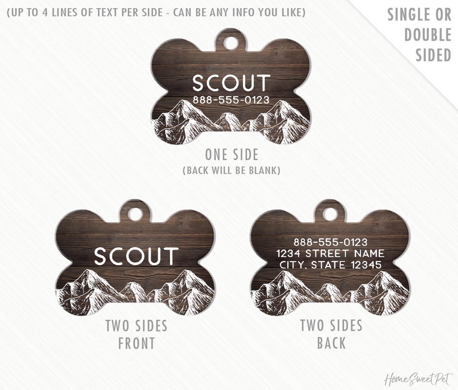 Mountains Dog Tag for Dogs Rustic Dog Tag Outdoors - Etsy