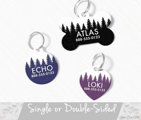 Wilderness Dog Tag for Dogs Tree Dog Tag Personalized Pet ID - Etsy