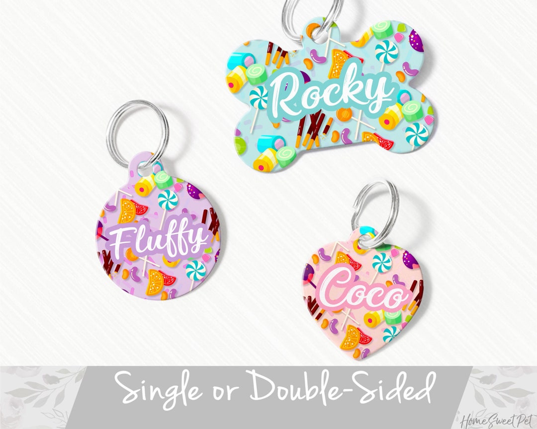 Candy Dog Tag, Rainbow Dog Tag for Dogs, Tag for Girl or Boy Dog, Candy ...