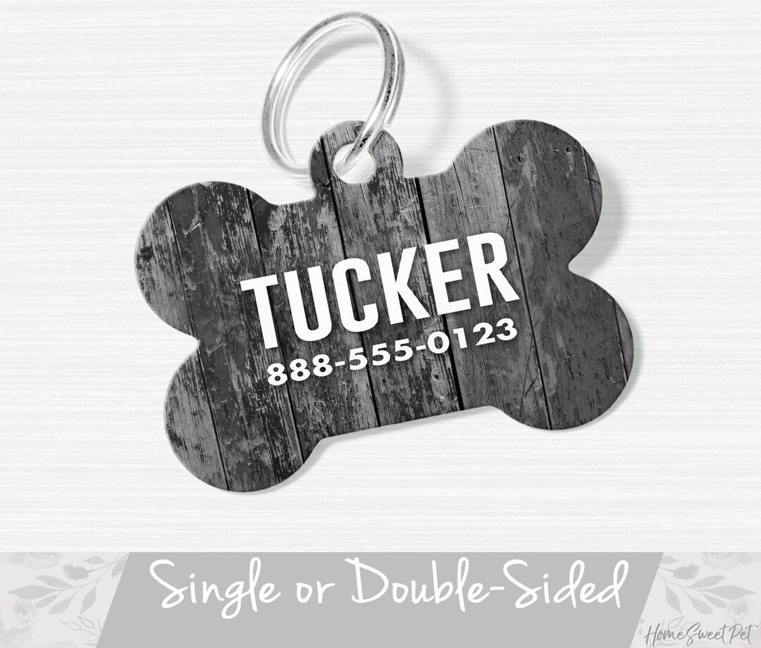 Personalized Pet Tag Rustic Pet ID Tag Large Dog Tag Faux - Etsy