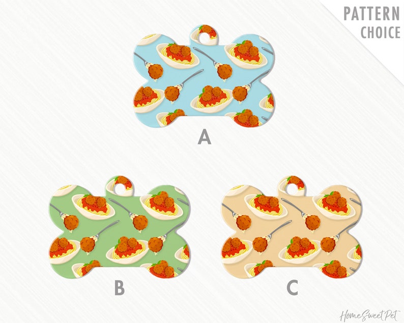 Pasta Dog Tag for Dog Spaghetti and Meatball Pet Tag | Etsy