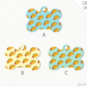 Taco Dog Tag, Double Sided Dog Tag, Taco Cat Tag, Blue Dog Tag, Funny ...