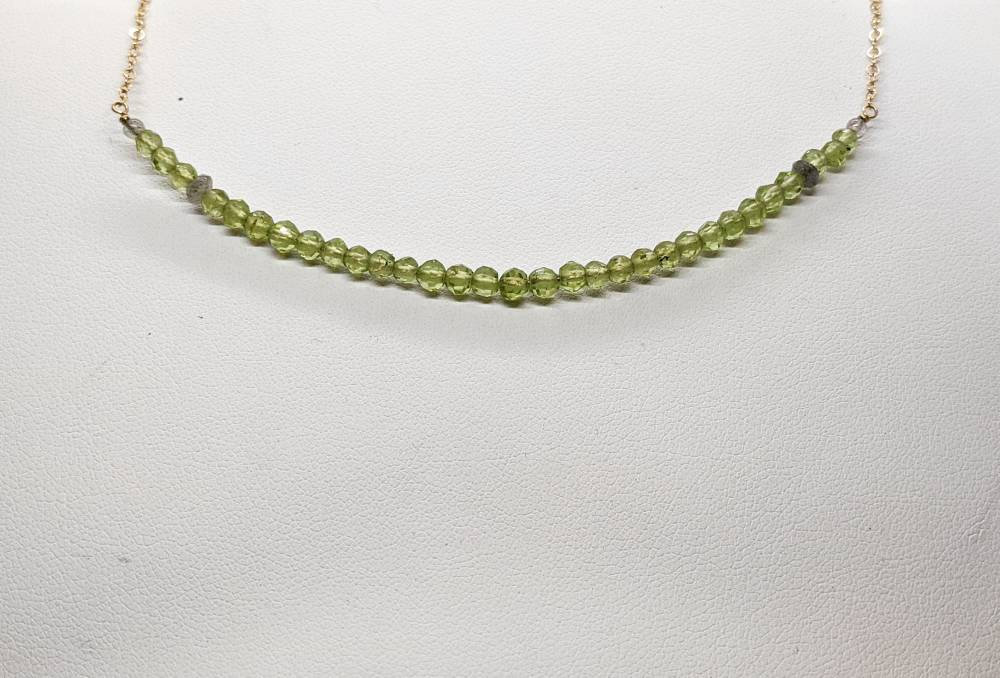 Peridot Labradorite. Green Stone & Yellow Gold Filled Dainty - Etsy Canada