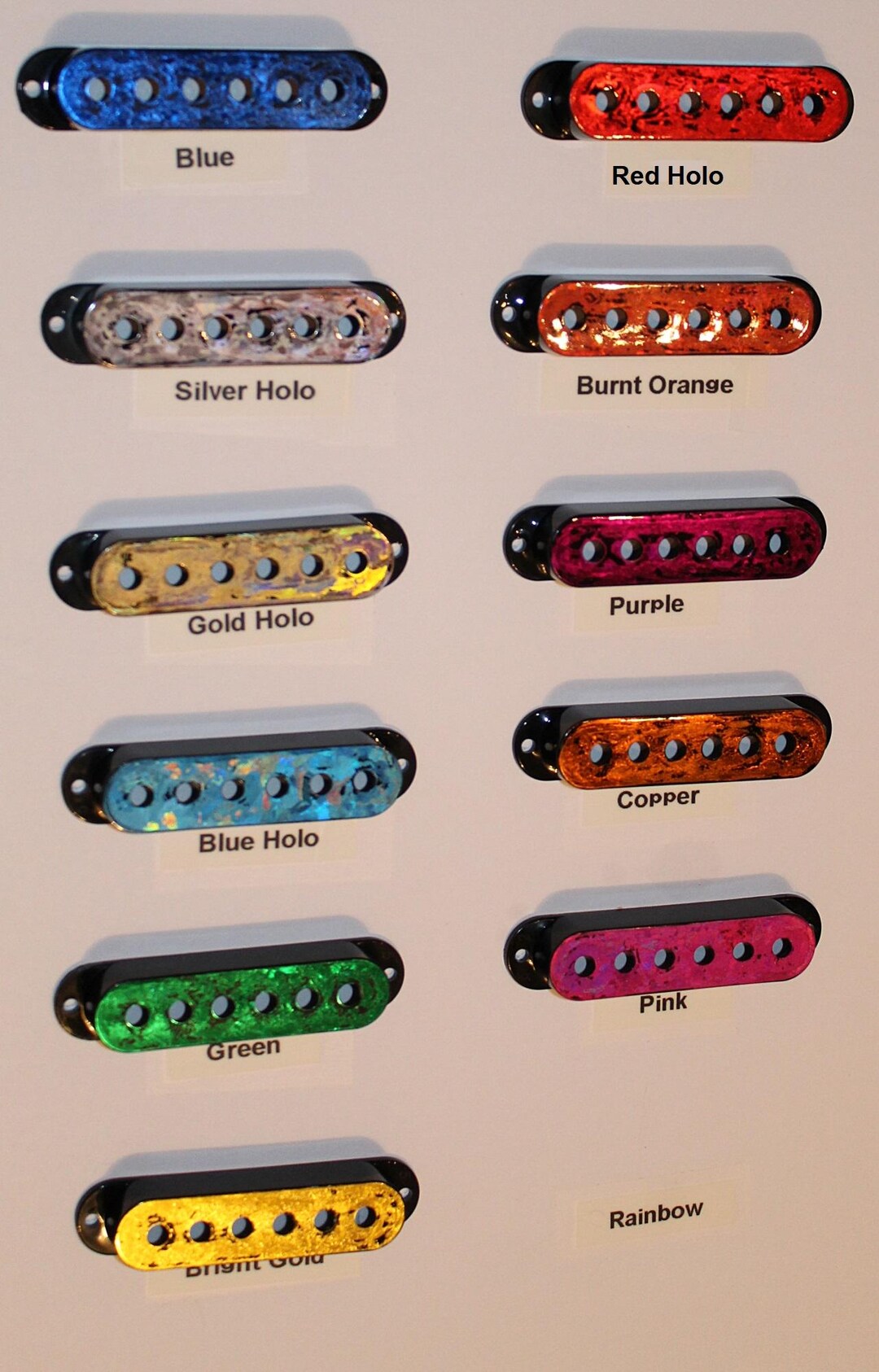 Custom Color Single Coil Pickup Cover: Strat Style, Black Plastic - Etsy