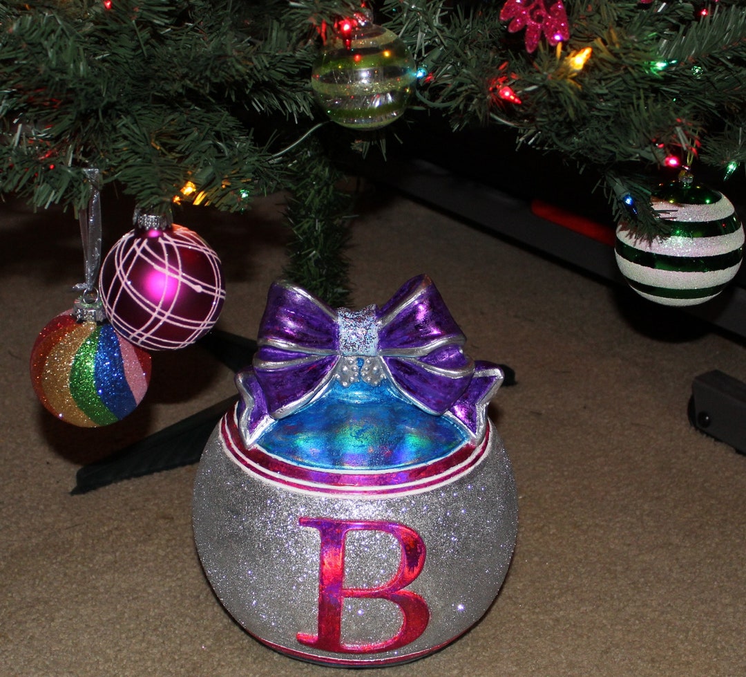 Large Ceramic Monogram Initial Christmas Ornament Display Family Custom ...