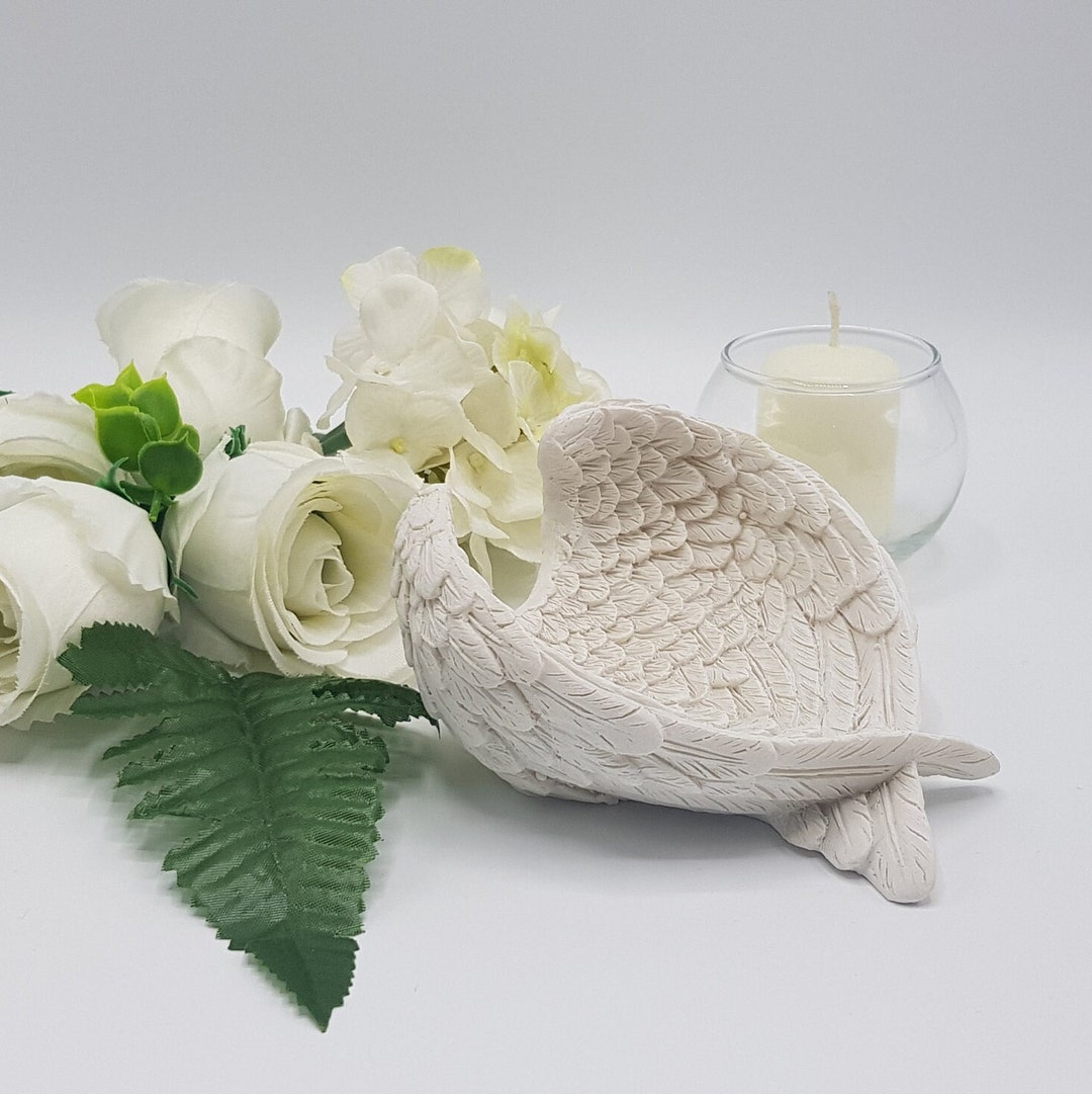 Angel Wings Candle Holder, Angel Wing Crystal Holder, Jewellery Trinket ...