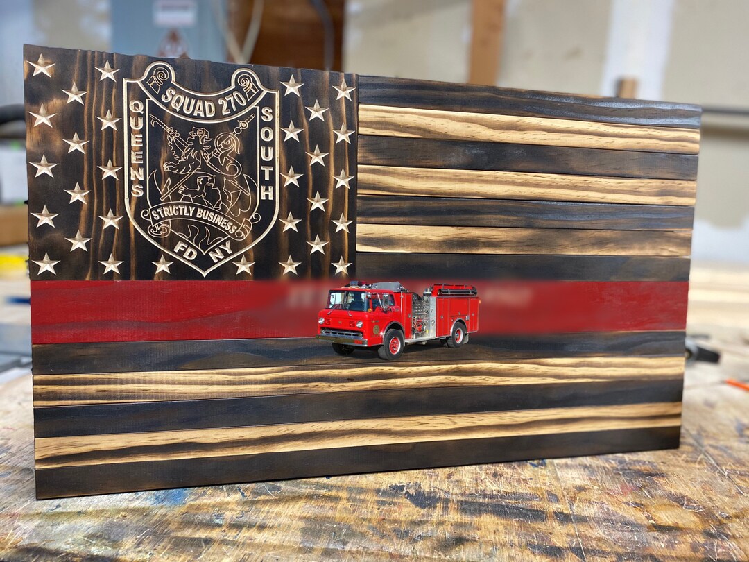 FDNY Squad 270 Red Line Flag - Etsy