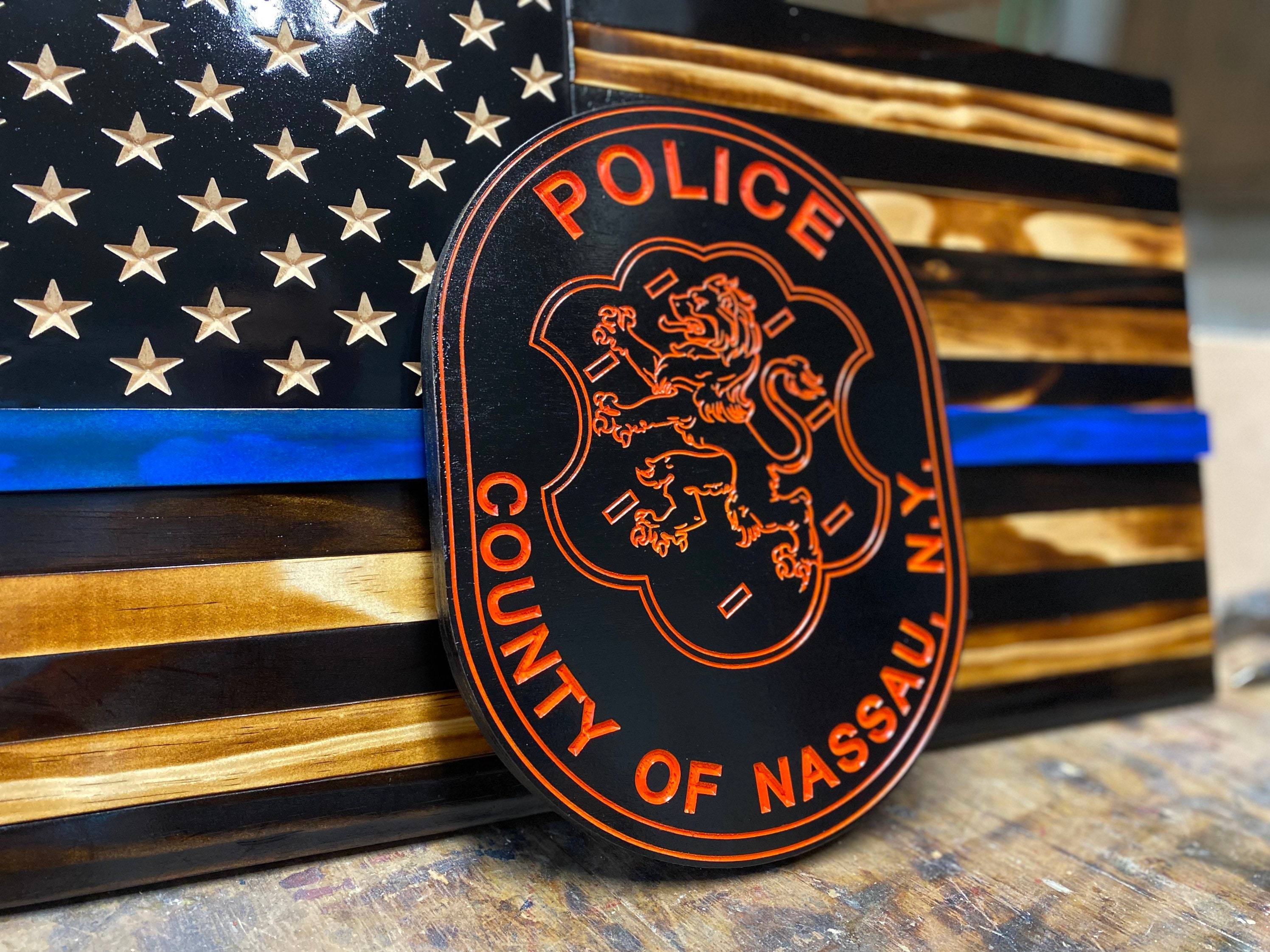 Home Décor Home & Living Black/Orange Nassau County Police Patch ...