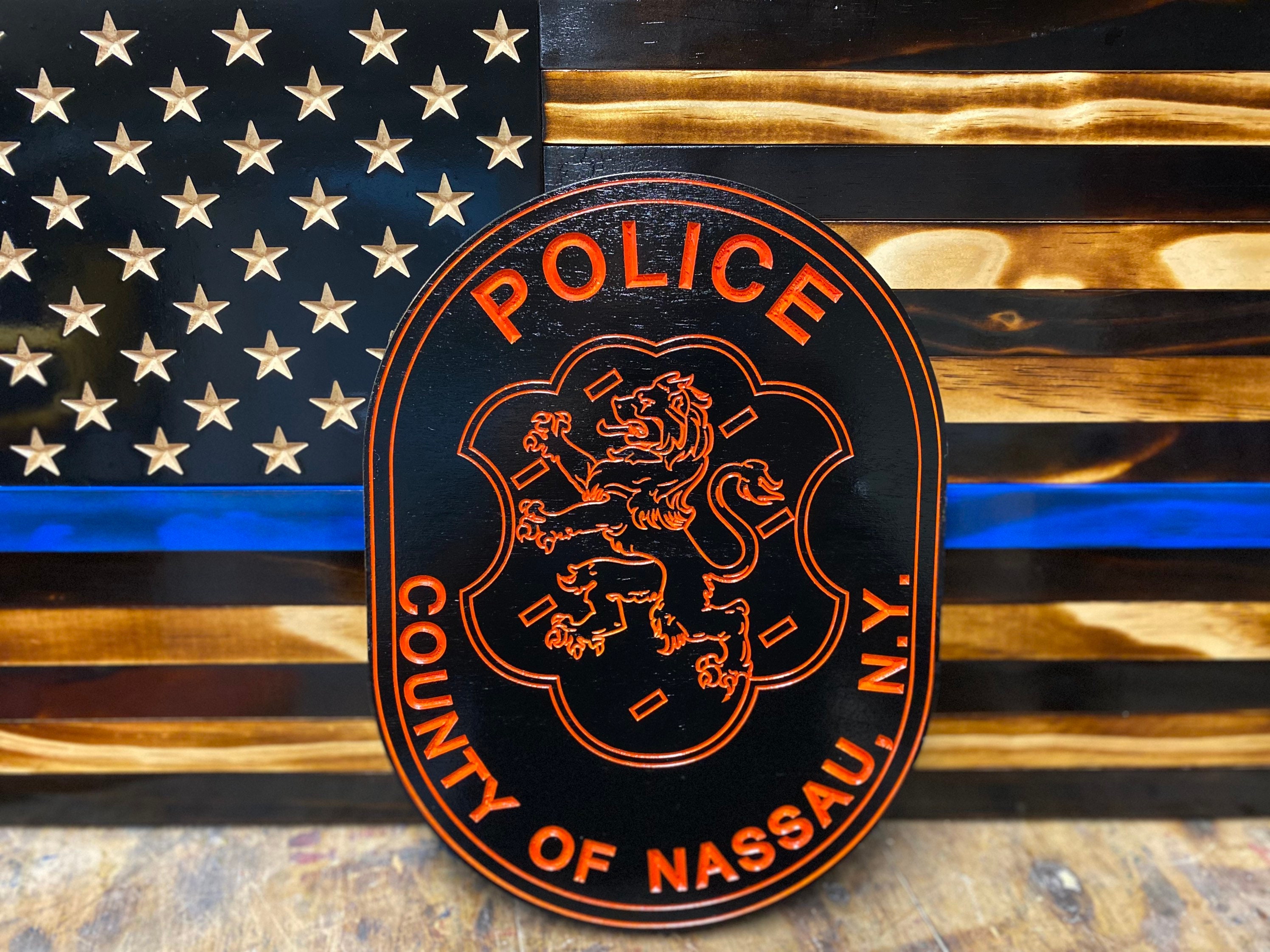 Nassau County Police Patch Engraved black/orange - Etsy