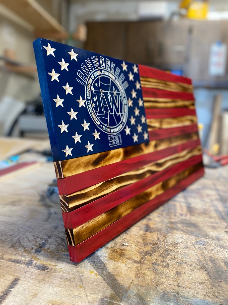 Iron Workers Local 580 American Flag - Etsy