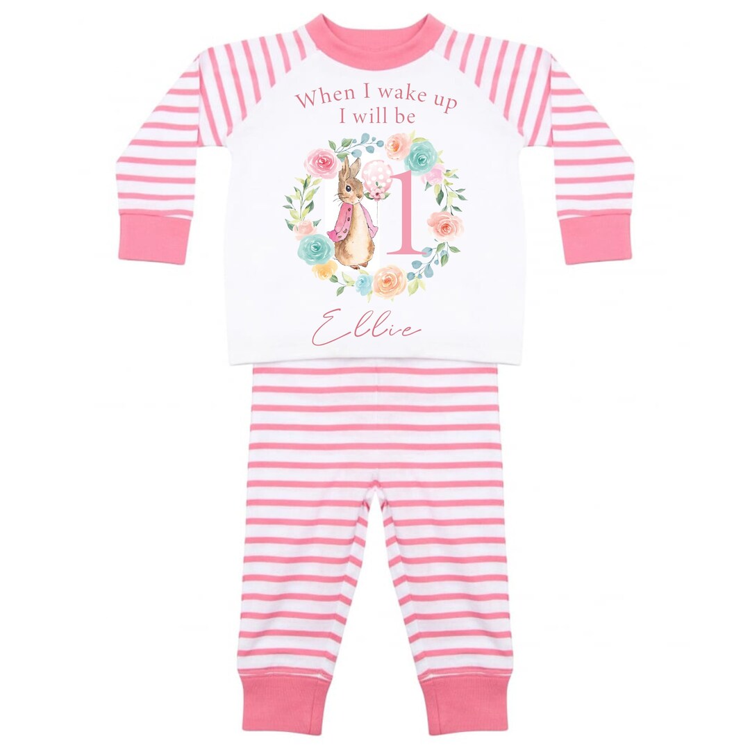 Girls Pink Birthday Pyjamas, Girls 1st Birthday Pjs, When I Wake up Ill ...