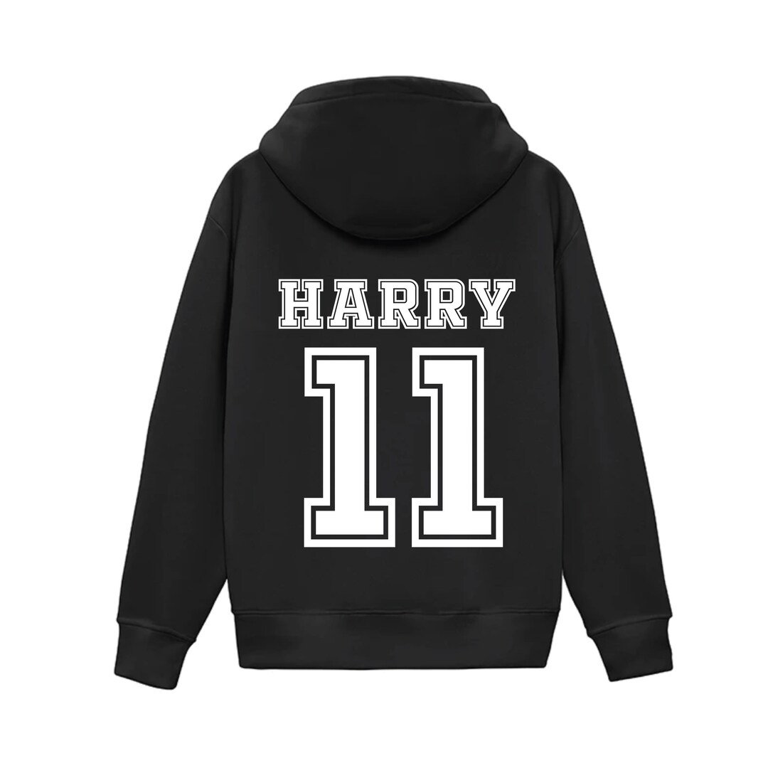 Custom Football Number Name Hoodie, Personalised Text and Player Number ...