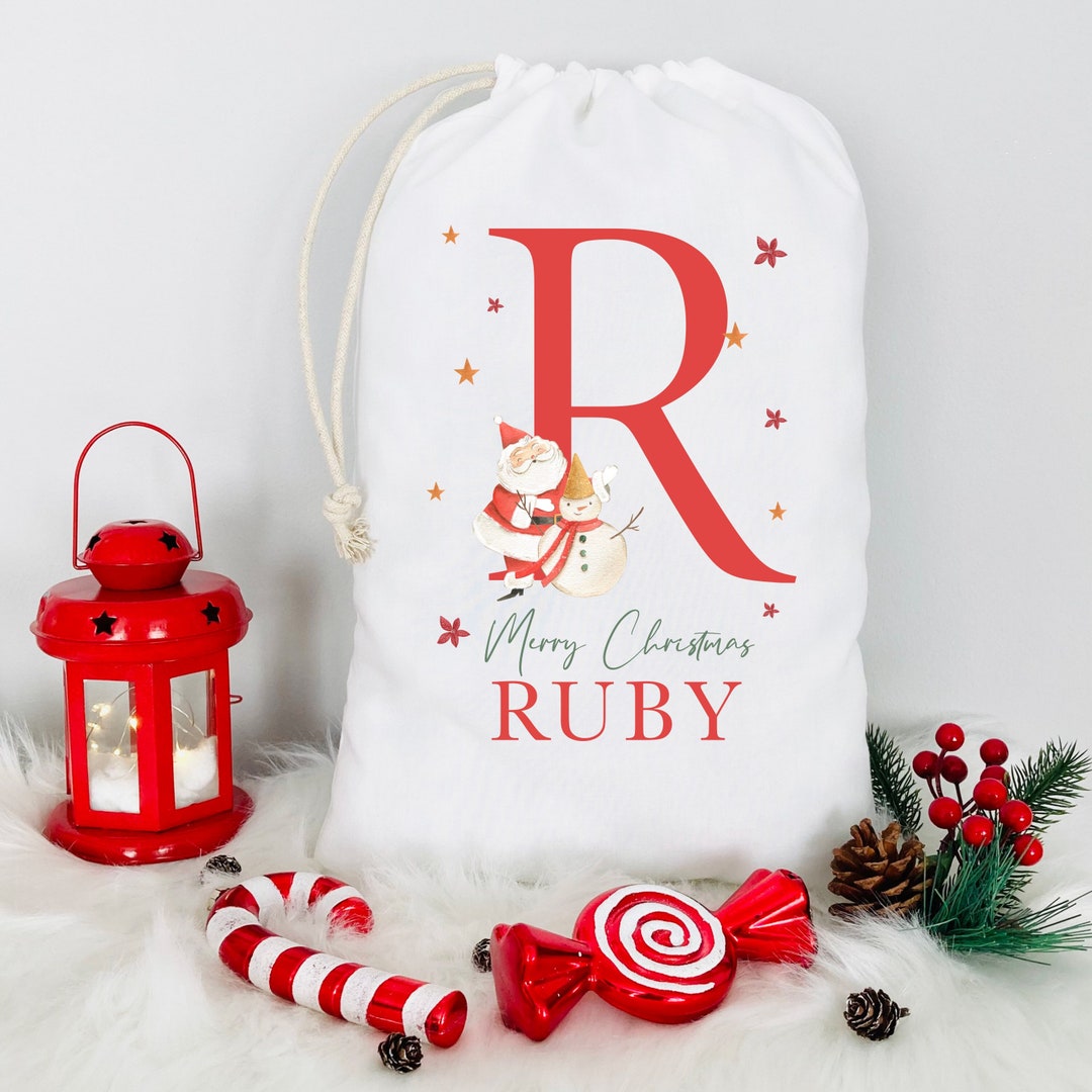 Luxury Santa Sack White Linen Christmas Sacks Personalised - Etsy UK