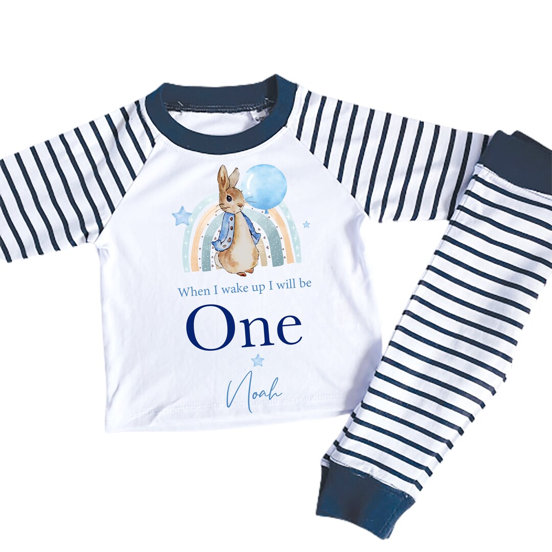 Personalisierter Pyjama für Jungen, Wenn ich aufwache, werde ich 1 pjs ...