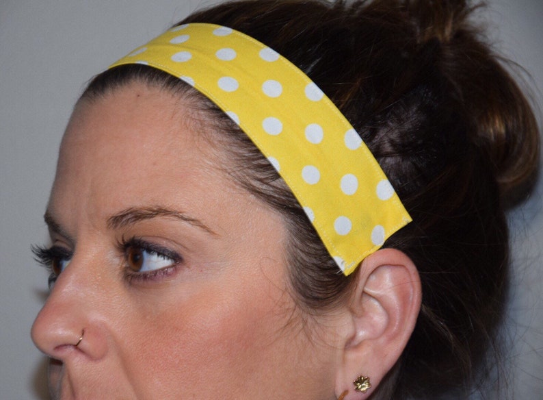 Yellow Polka Dot Headband - Etsy