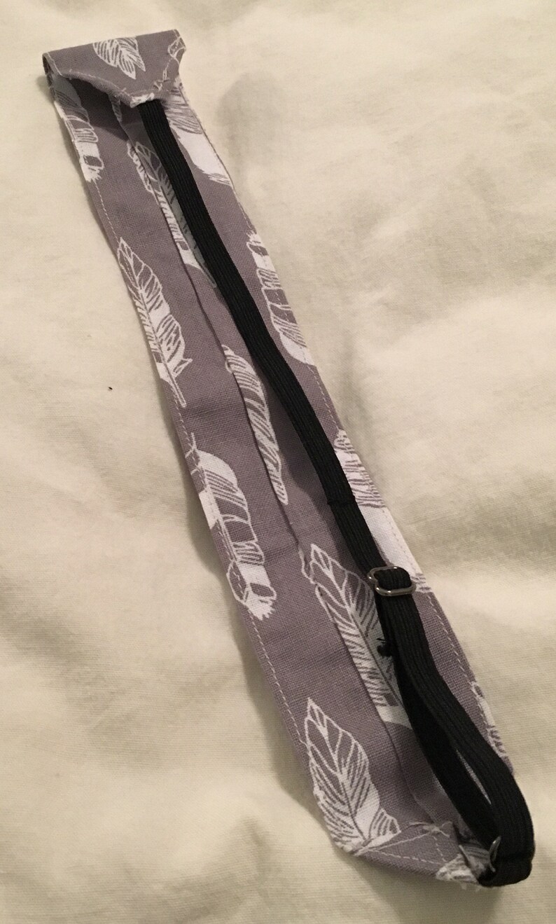 Boho Grey Feather Adjustable Headband | Etsy