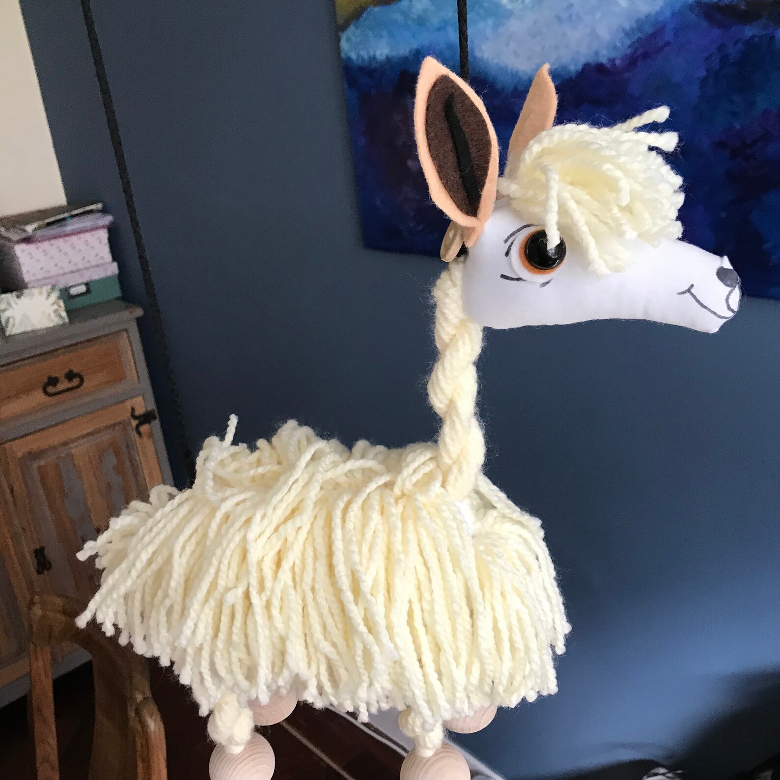 Llama Lucy, Animal Soft Toy Cotton Puppet, Handmade, Gift, for Kids ...