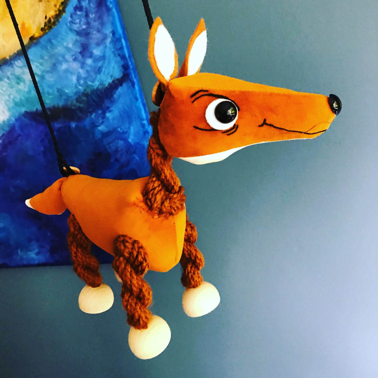 Fox Freya -animal Puppet Soft Toy Felt, Handmade Gift for Kids ...