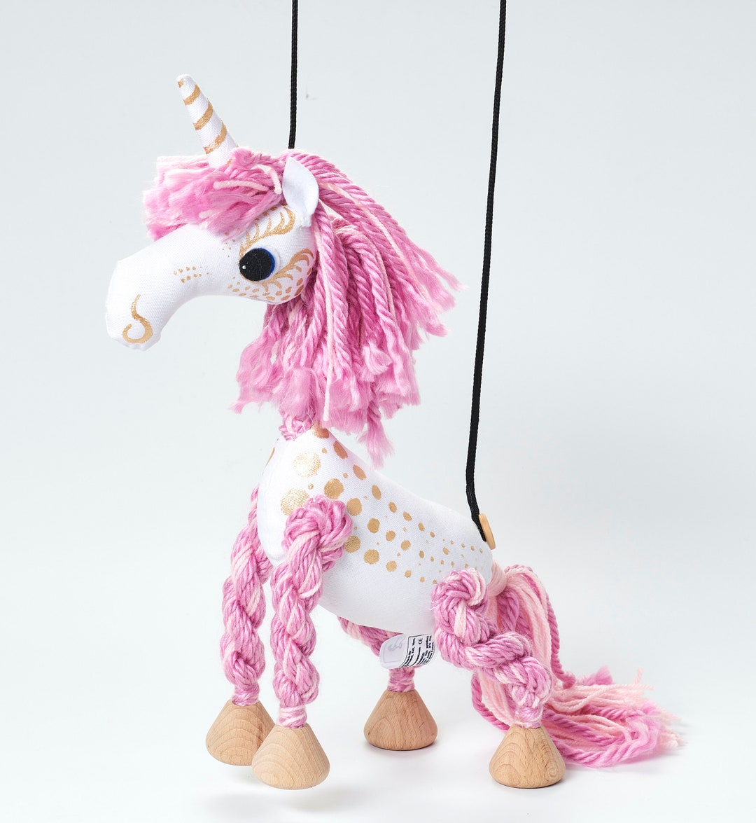Unicorn Grace - Animal Puppet Soft Toy Felt, Handmade Gift for Kids ...
