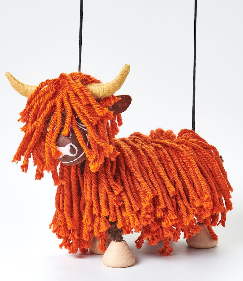 Highland Cow Moraq - Animal Toy Puppet, Moving Toy, for Kids, Gift ...