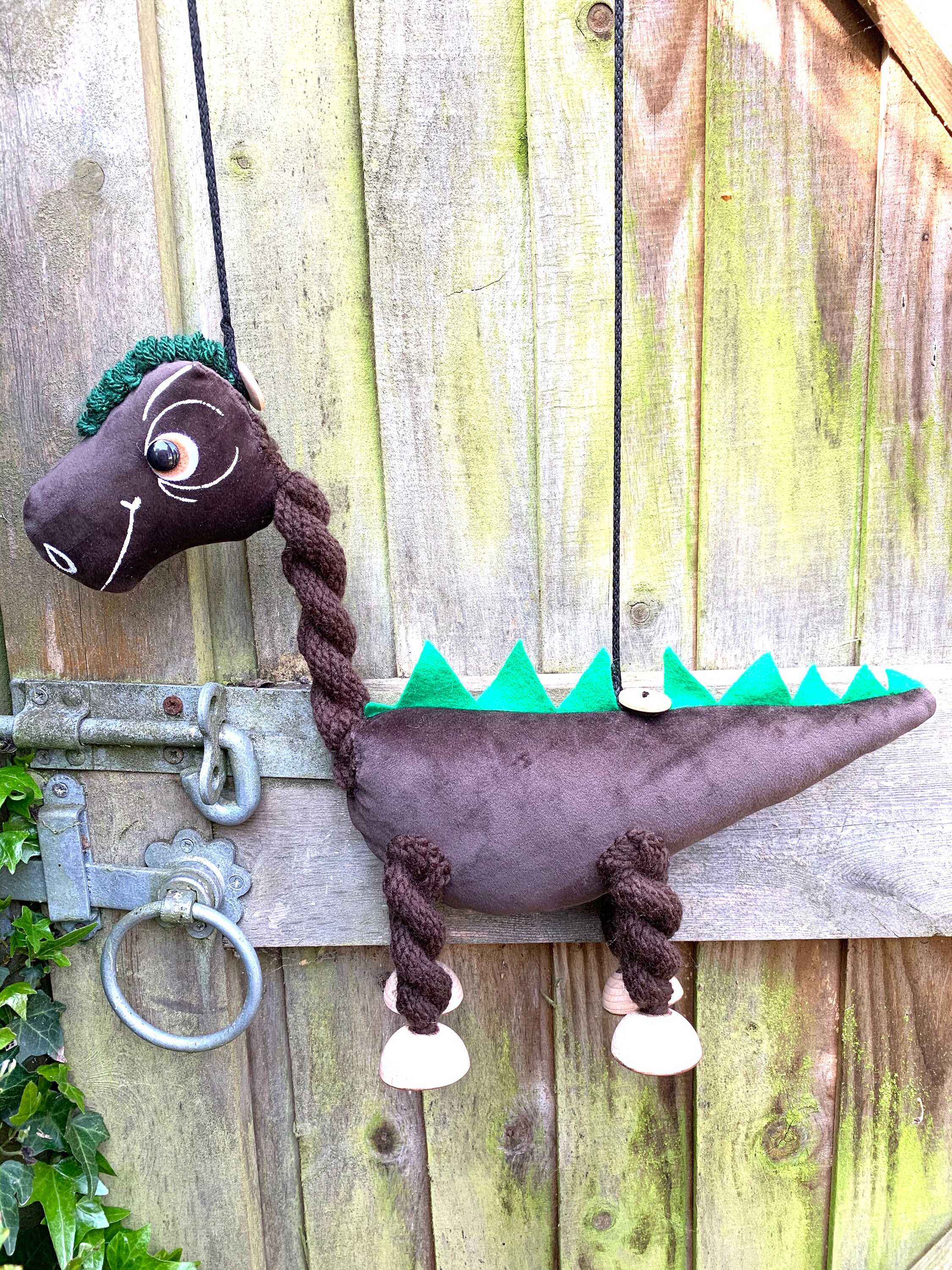 Dinosaur Bertie-animal Puppet Soft Toy Felt, Handmade Gift for Kids ...