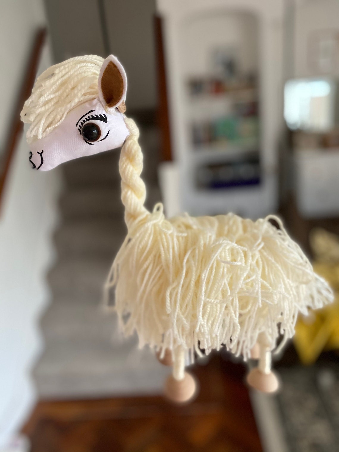 Llama Lucy, Animal Soft Toy Cotton Puppet, Handmade, Gift, for Kids ...