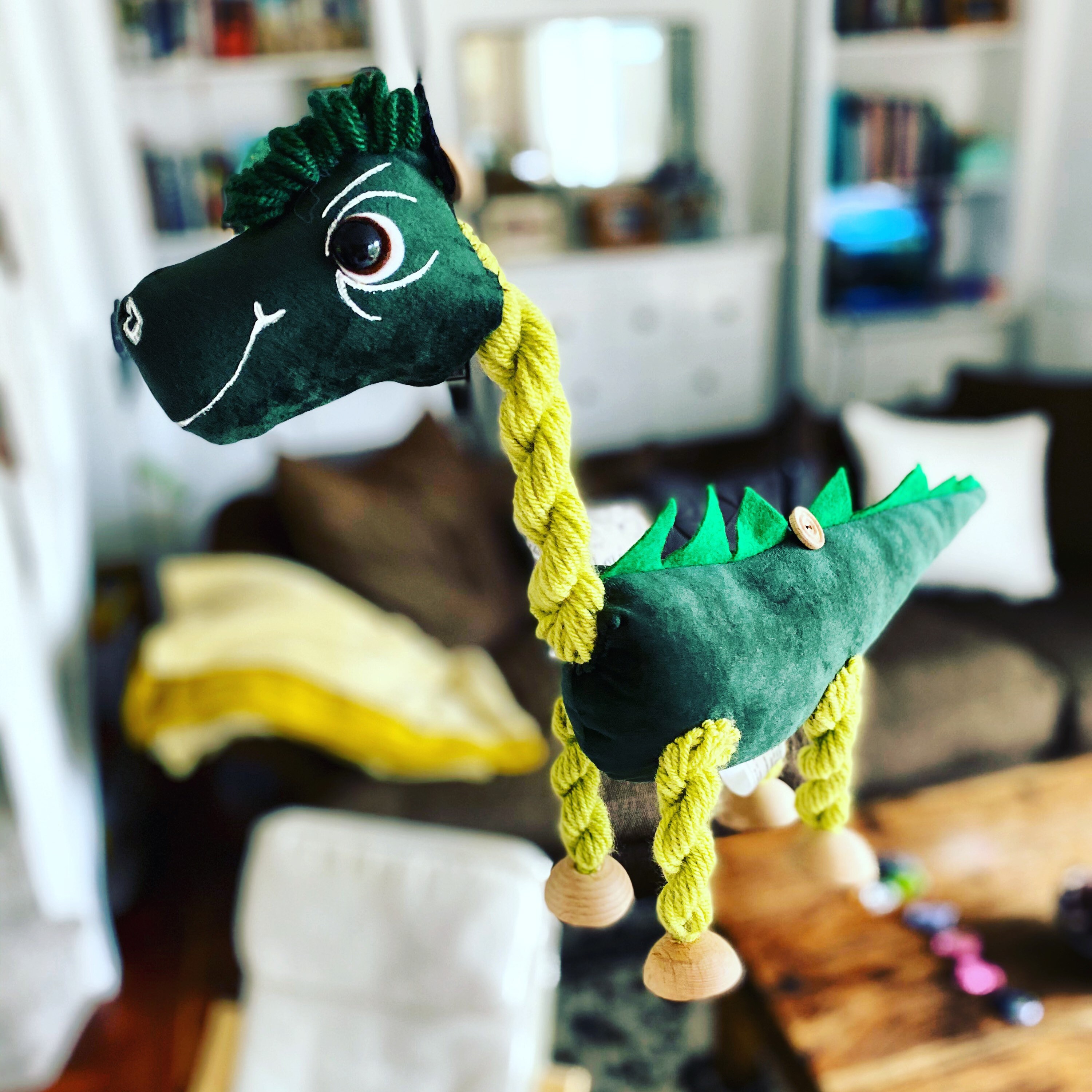 Dinosaur Bertie-animal Puppet Soft Toy Felt, Handmade Gift for Kids ...