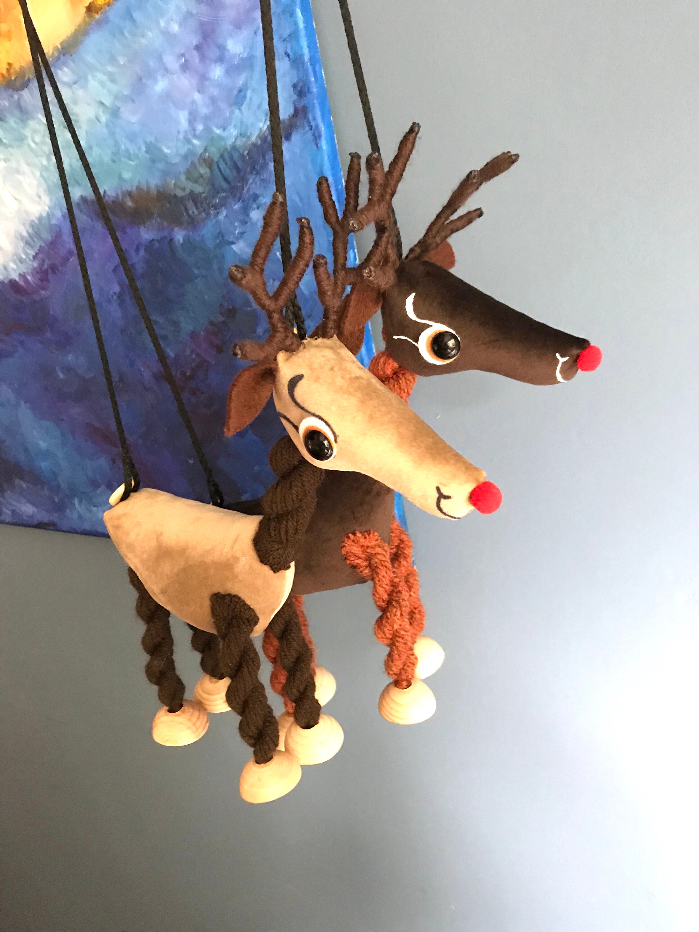 Rudolph Red Nosed Reindeer Animal Toy Puppet Soft Toy | Etsy