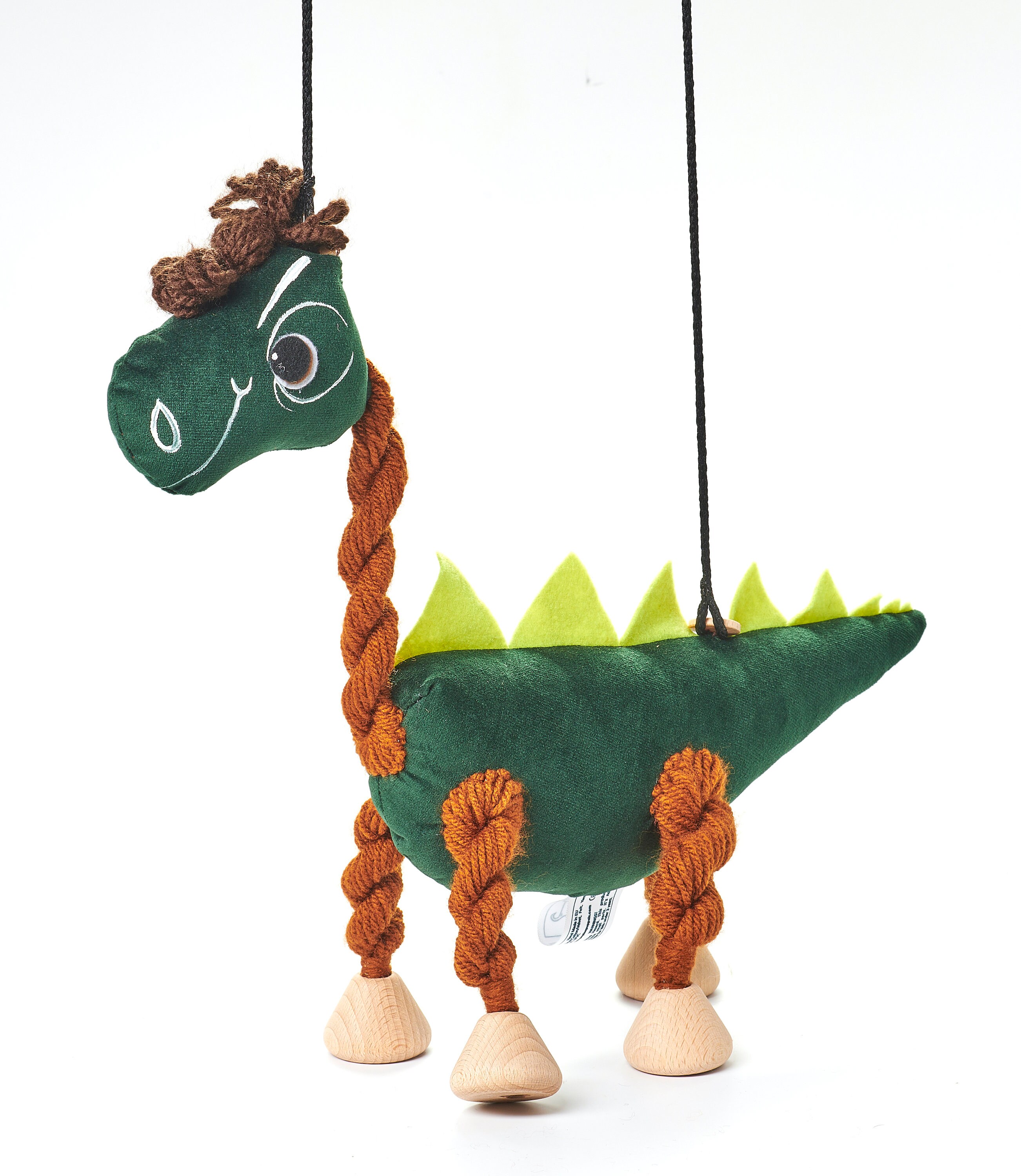 Dinosaur Bertie-animal Puppet Soft Toy Felt, Handmade Gift for Kids ...