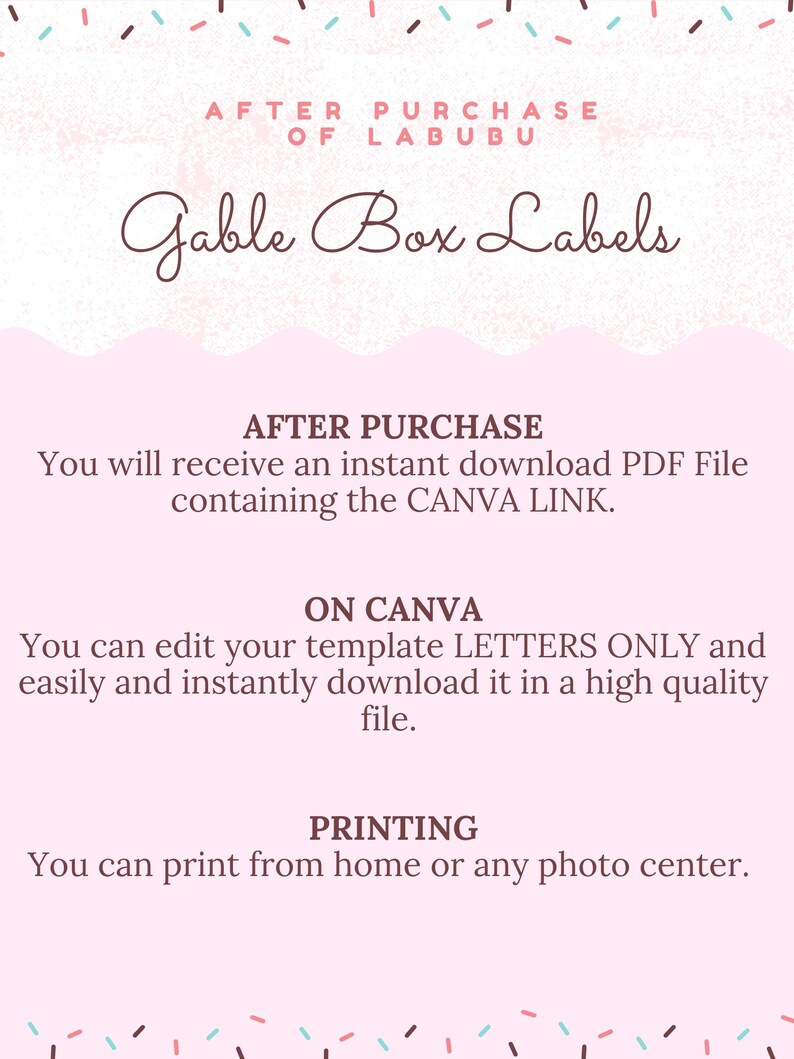 Labubu Inspired Gable Box Label Template | Labubu Gable Box | Labubu ...