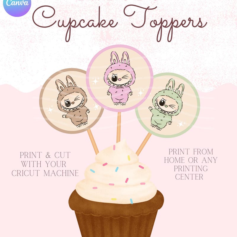 Labubu Cupcake Topper - Etsy