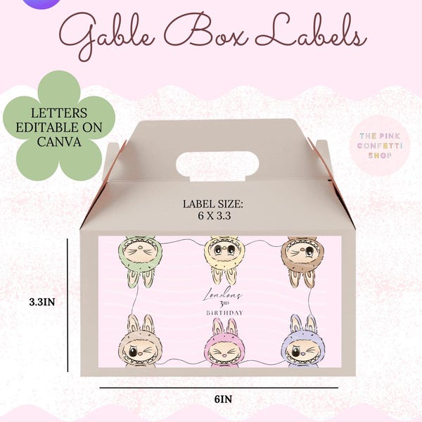 Labubu Template Box - Etsy