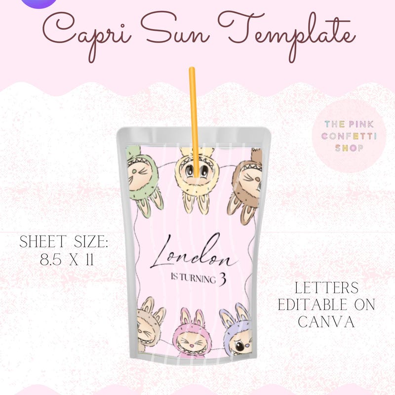 Labubu Birthday Labels - Etsy