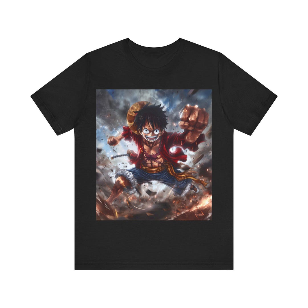 Monkey D Luffy Flying Through the Air T-shirt - Etsy
