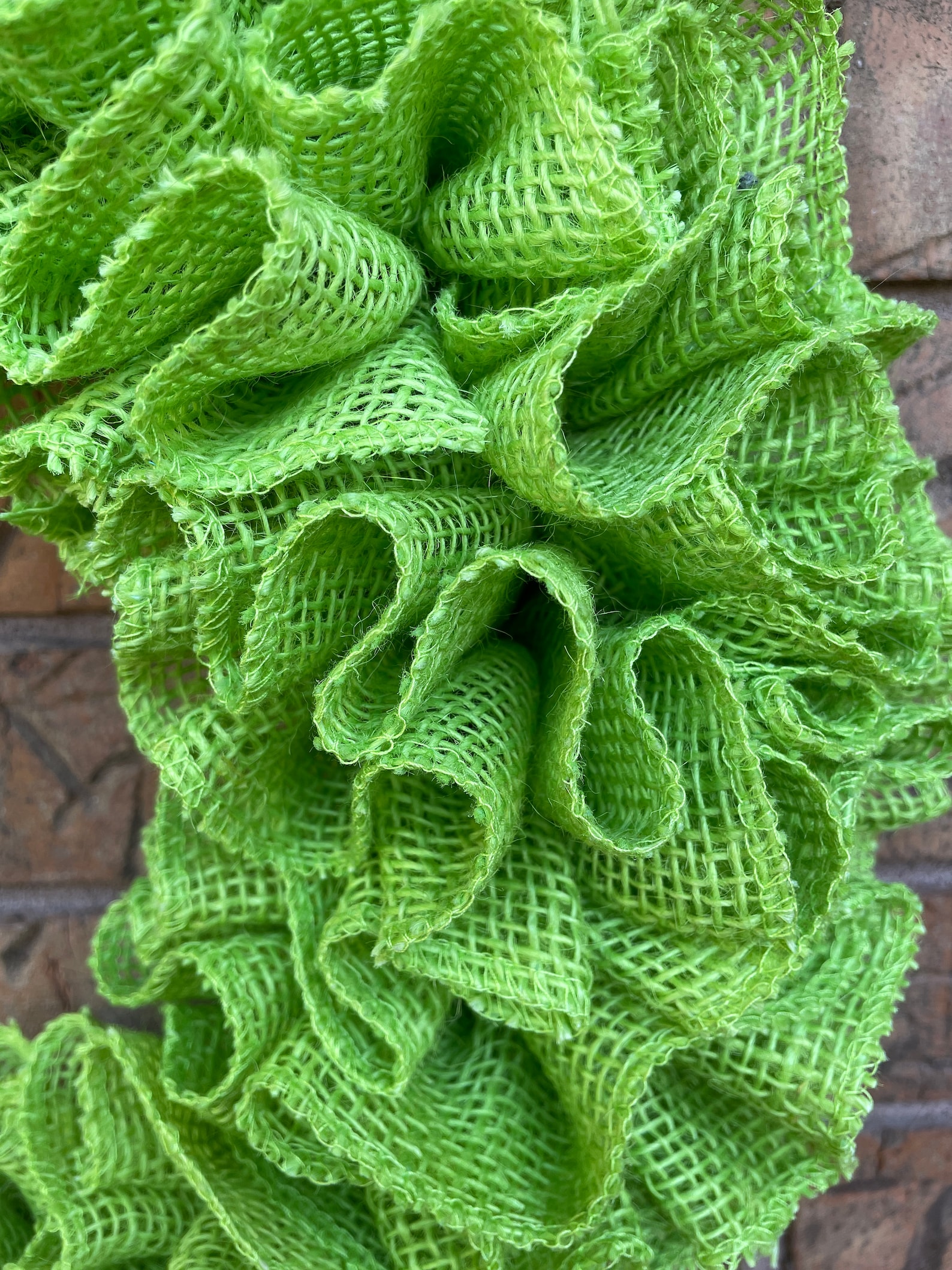 Burlap Ruffle Wreath, DIY Wreath, Green Wreath, Neon Green, Lime Green ...