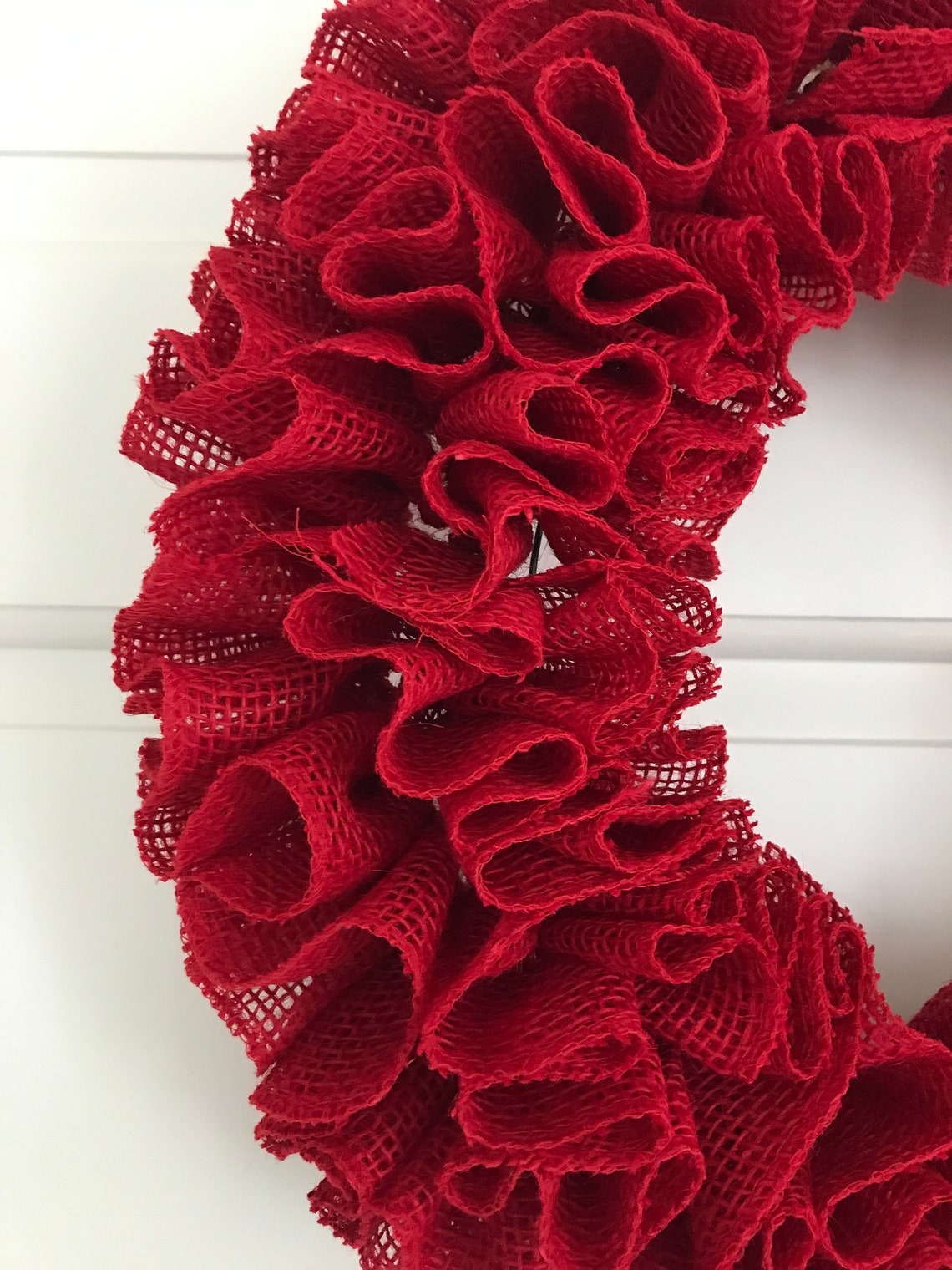 Burlap Ruffle Wreath DIY Wreath Red Wreath Plain Wreath | Etsy