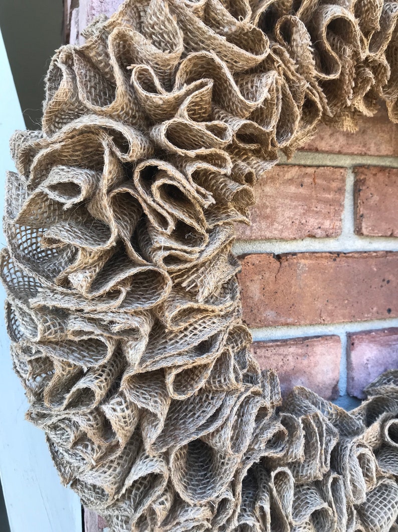 Burlap Ruffle Wreath DIY Wreath Natural Burlap Wreath Plain | Etsy