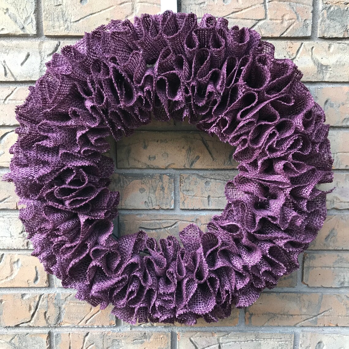 Purple Wreath Burlap Ruffle Wreath DIY Wreath Natural | Etsy