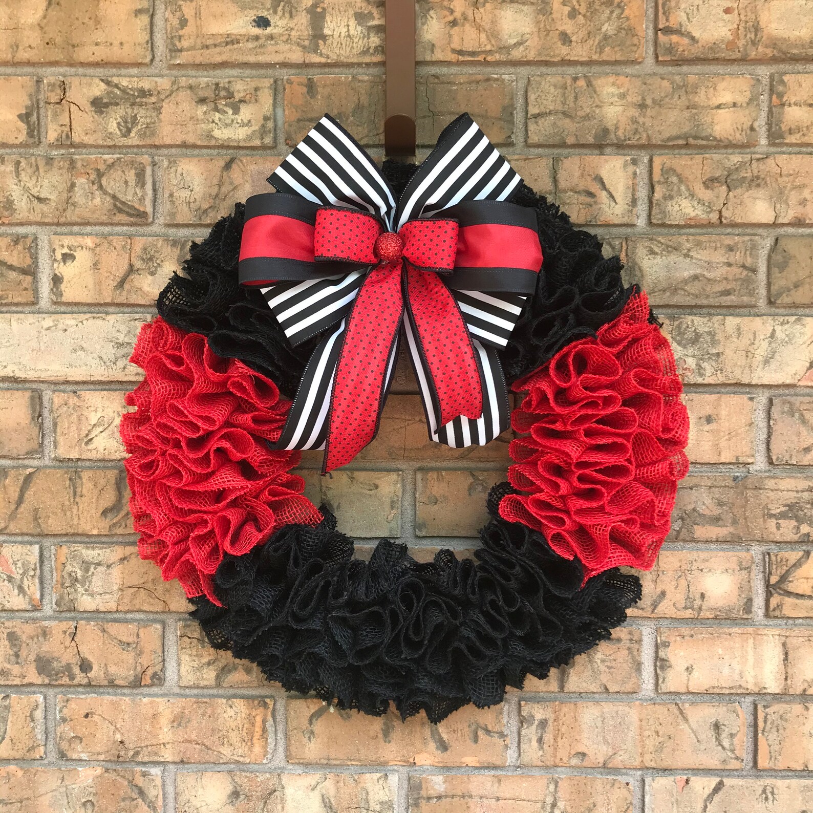Fire Fighter Burlap Wreath, Thin Red Line Wreath, Burlap Ruffle Wreath ...