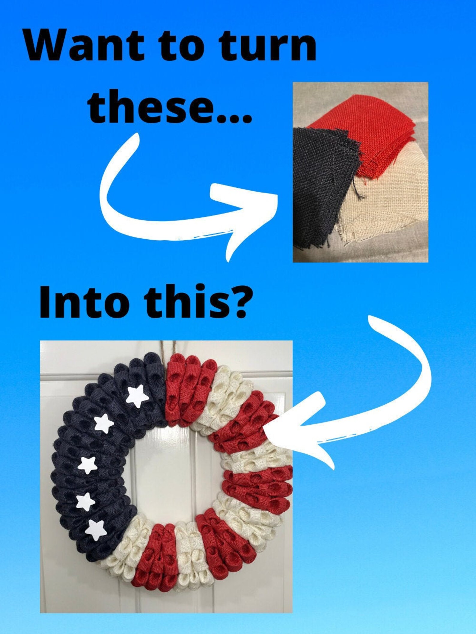 Folded Burlap Wreath Tutorial for a Crafter Patriotic - Etsy