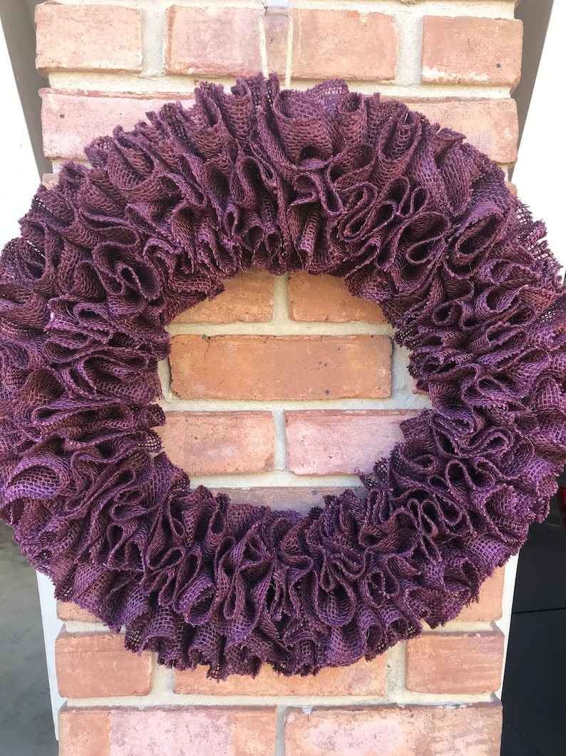 Purple Wreath Burlap Ruffle Wreath DIY Wreath Natural - Etsy