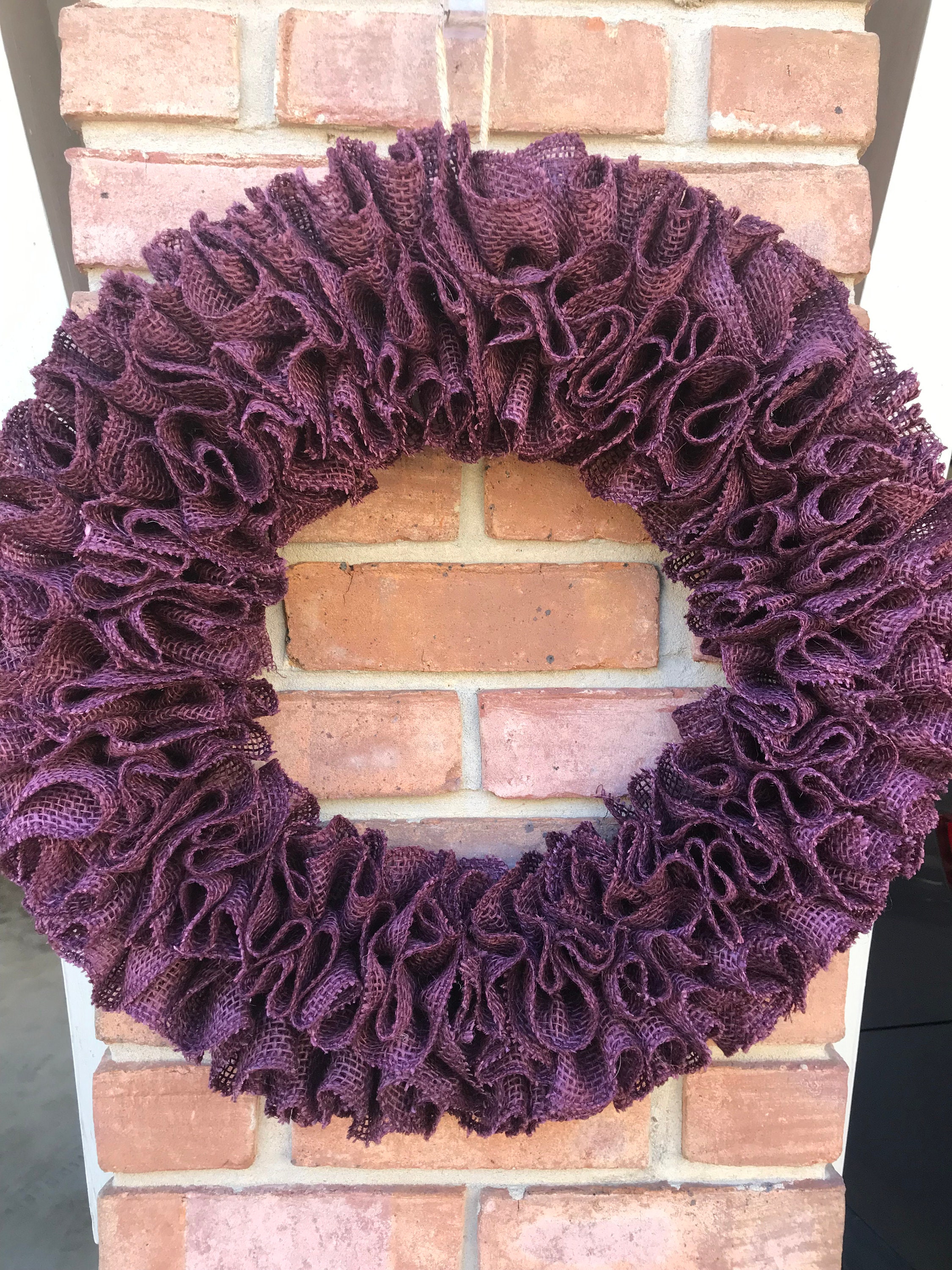Purple Wreath Burlap Ruffle Wreath DIY Wreath Natural | Etsy