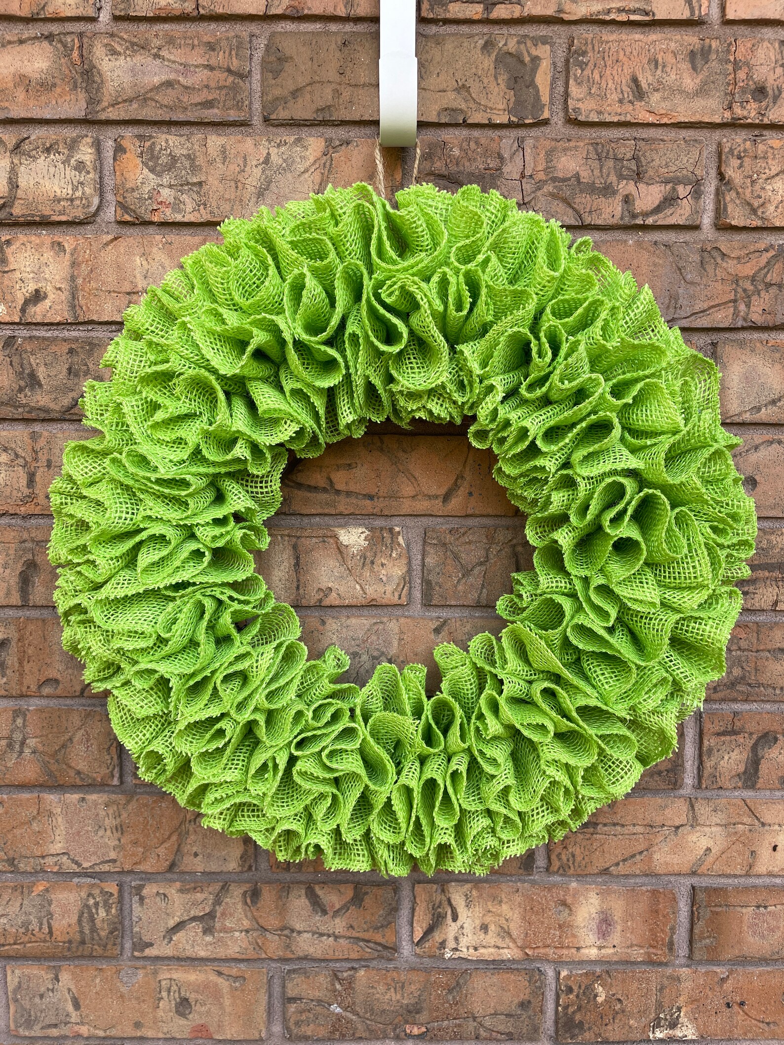 Burlap Ruffle Wreath, DIY Wreath, Green Wreath, Neon Green, Lime Green ...