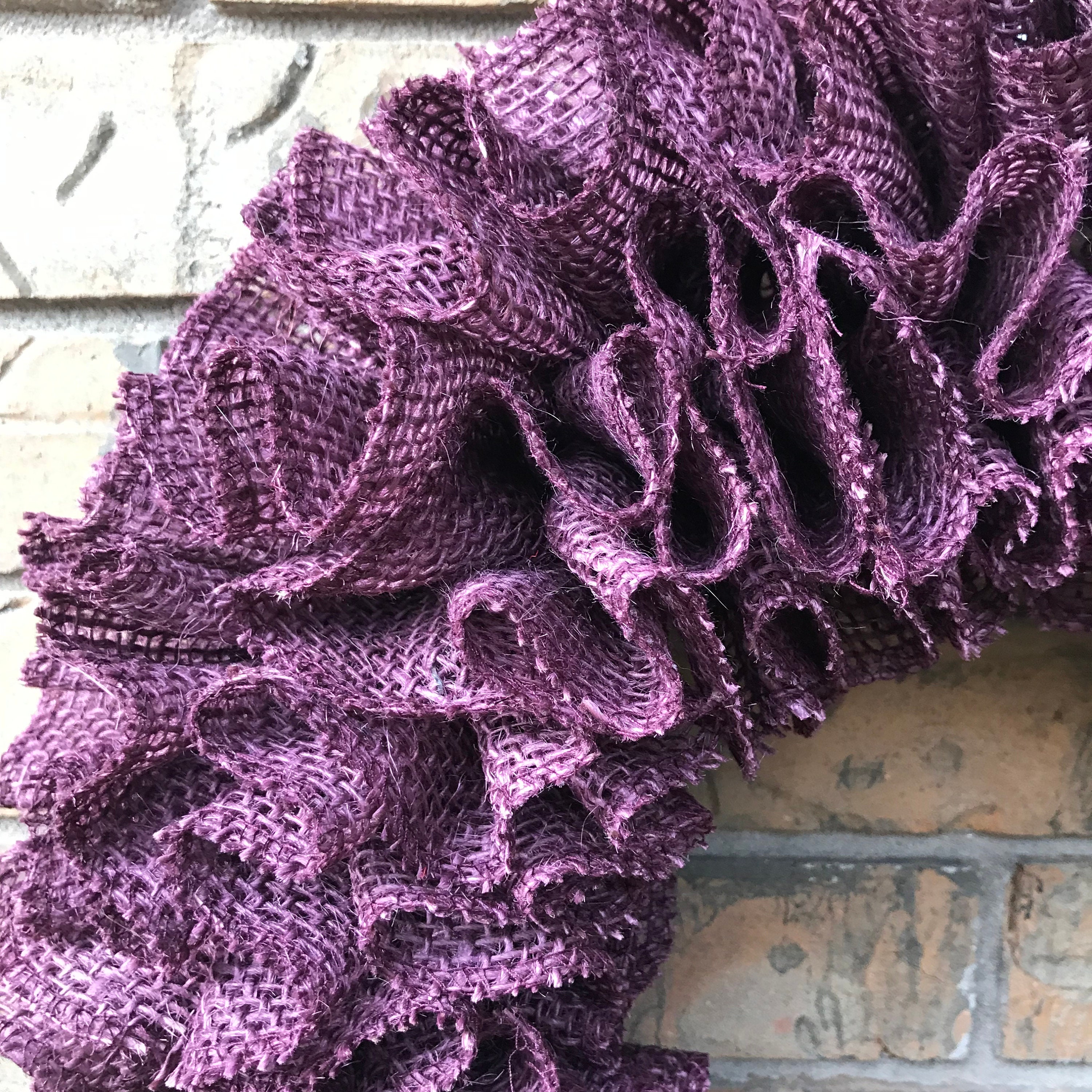 Purple Wreath Burlap Ruffle Wreath DIY Wreath Natural | Etsy