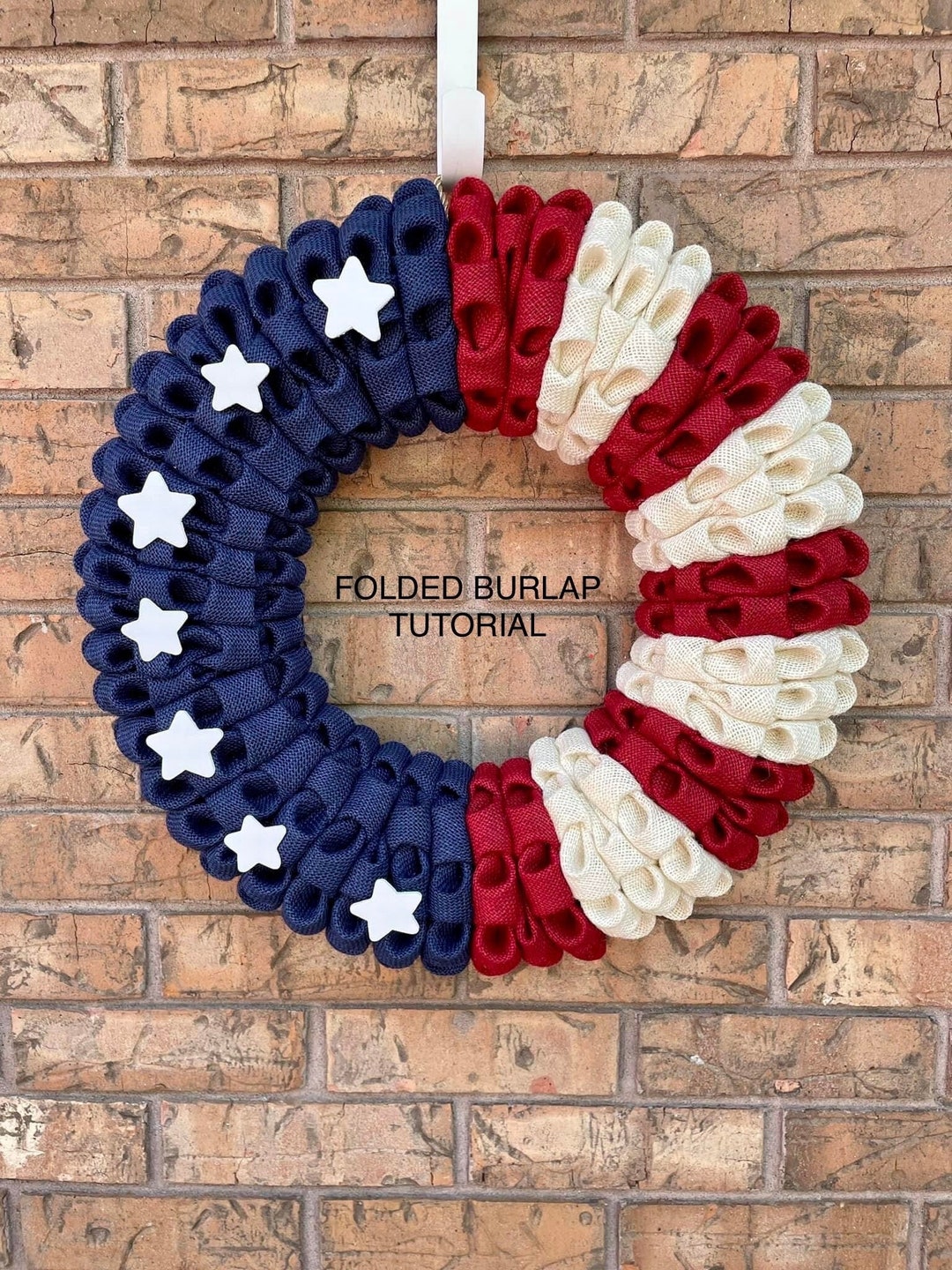 Folded Burlap Wreath Tutorial for a Crafter Patriotic - Etsy
