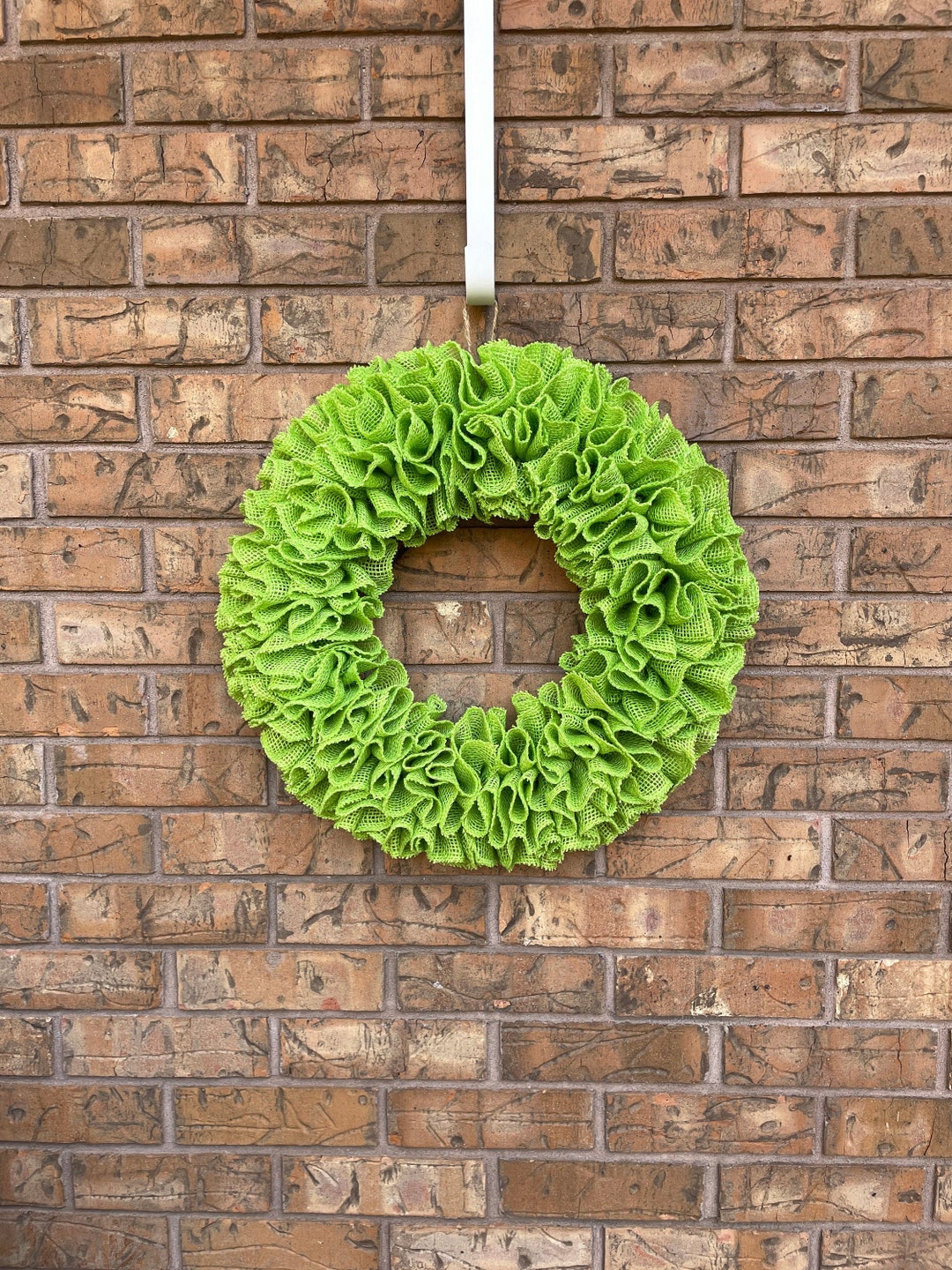 Burlap Ruffle Wreath, DIY Wreath, Green Wreath, Neon Green, Lime Green ...