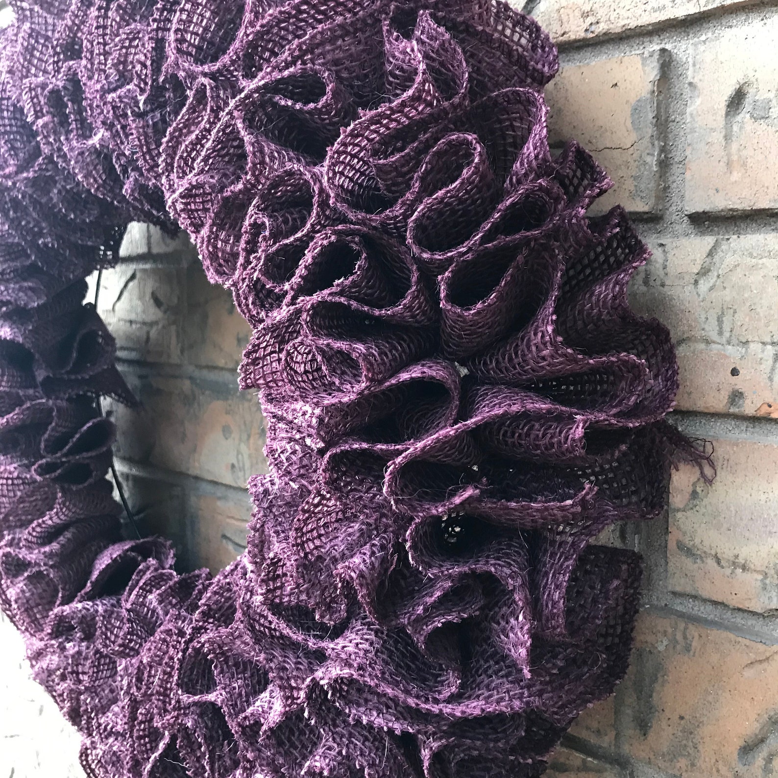 Purple Wreath Burlap Ruffle Wreath DIY Wreath Natural | Etsy