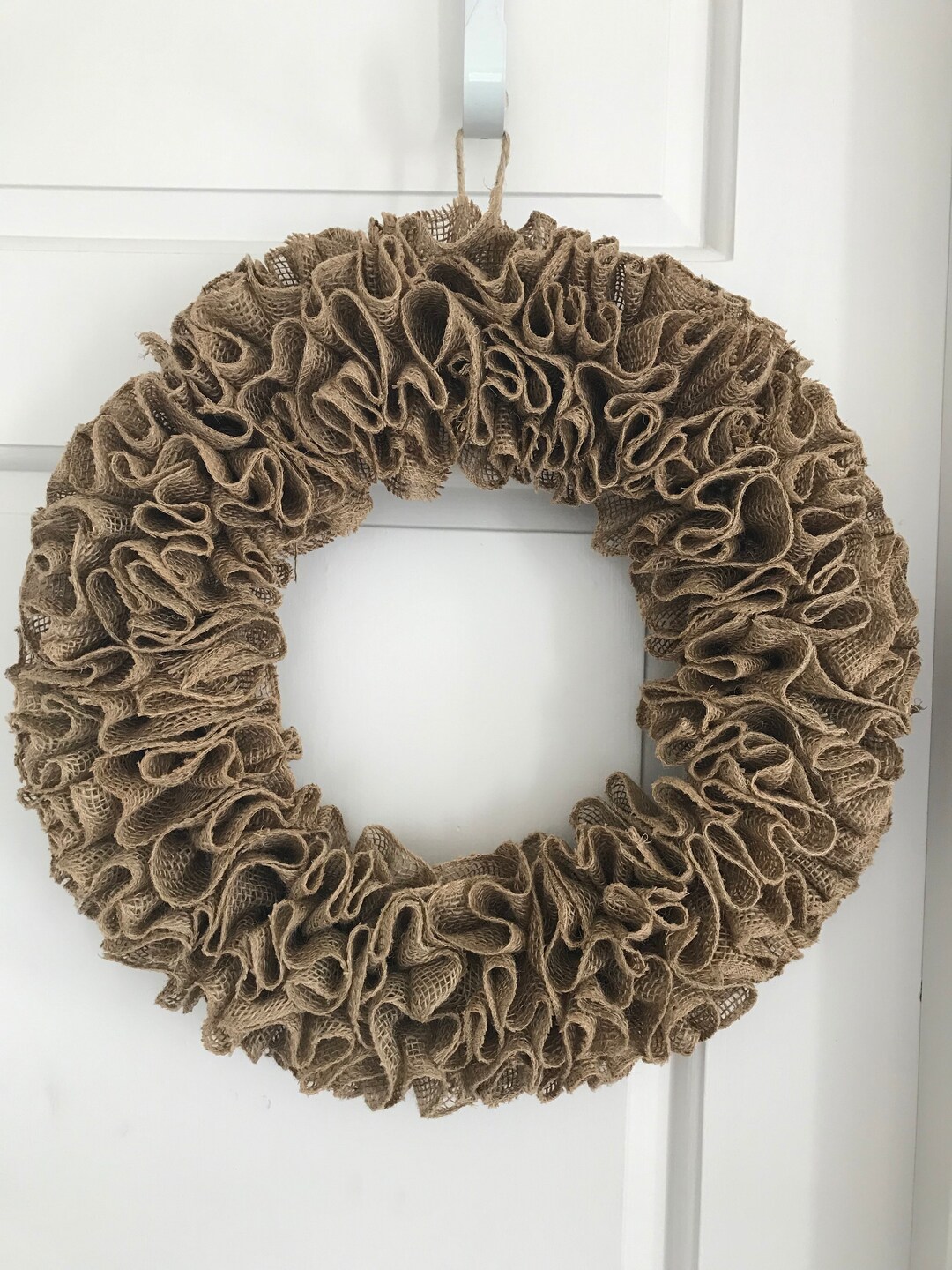 Burlap Ruffle Wreath, DIY Wreath, Natural Burlap Wreath, Plain Wreath ...