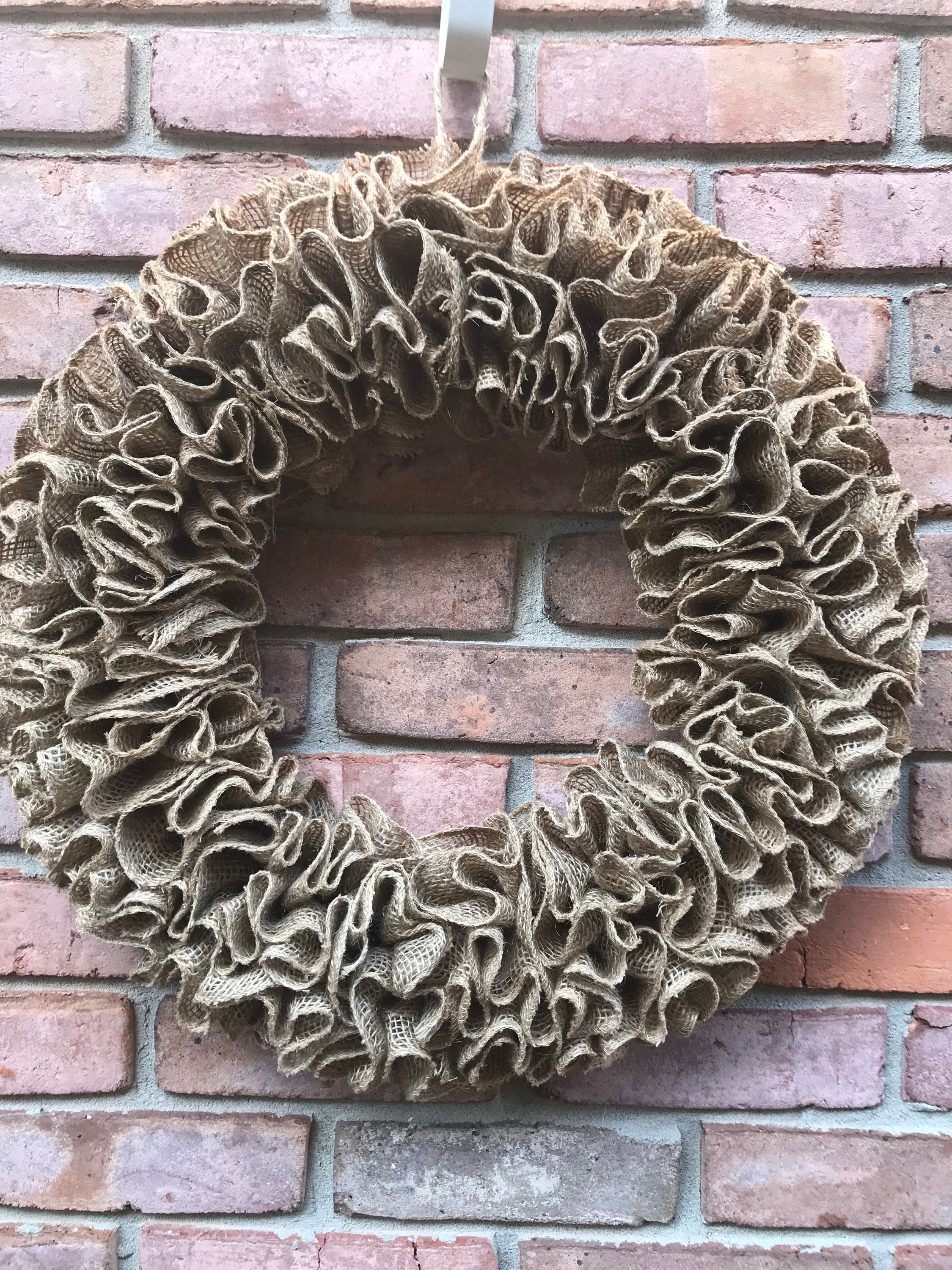 Burlap Ruffle Wreath DIY Wreath Natural Burlap Wreath Plain | Etsy